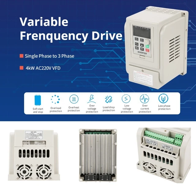 SINGLE-PHASE VARIABLE FREQUENCY Drive Speed Controller VFD 220VAC Inverter £150.47 - PicClick UK