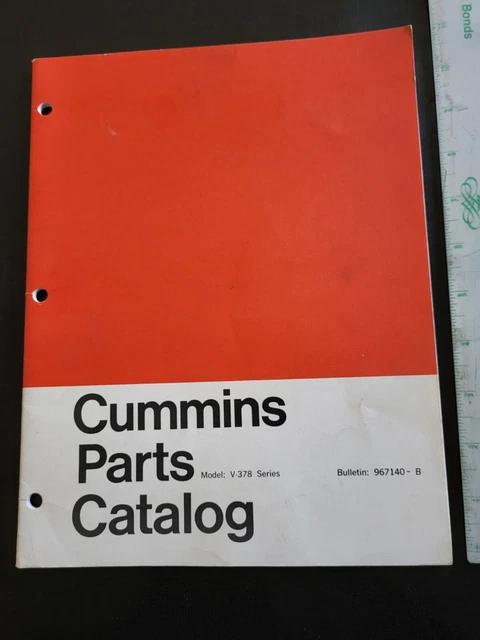 VINTAGE ORIGINAL CUMMINS Model V-378 Diesel Engine Parts Catalog ...