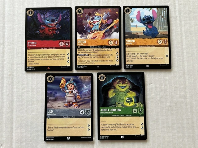 DISNEY LORCANA - Lilo & Stitch Cards X5 - Stitch Rock Star Sr ...