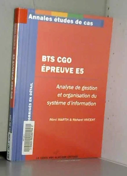 ANALYSE DE GESTION et organisation du système d'information, épreuve 5 ...
