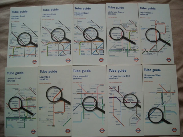 LONDON UNDERGROUND TUBE Guides Tube Maps List 6 £11.00 - PicClick UK