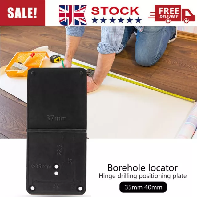 ANGLE DRILLING GUIDE Hinge Hole Jig Template Drilling Positioning Plate ...