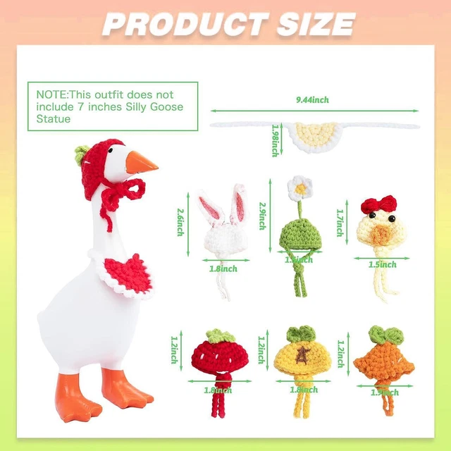 6X GOOSE OUTFITS Hats Birthday Gifts Mini Knitted Hats for Desktop ...