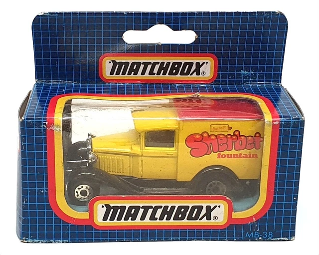 MATCHBOX 8CM LONG Diecast MB-38 - Ford Model A Van "Barratt" Yellow/Red ...