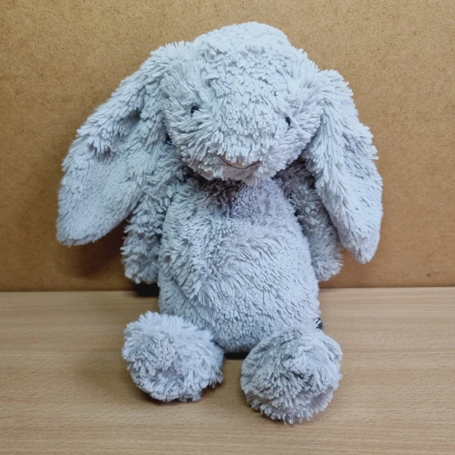 JELLYCAT SMALL BASHFUL Silver Grey Bunny Rabbit Soft Toy Comforter Baby ...