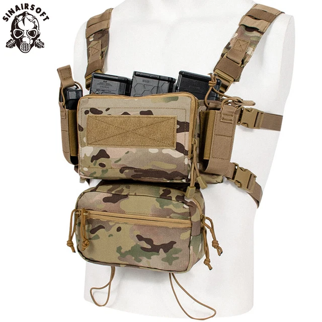 TACTICAL CHEST RIG Modular H Harness Pack Combat 5.56 Mag Pouch Drop ...