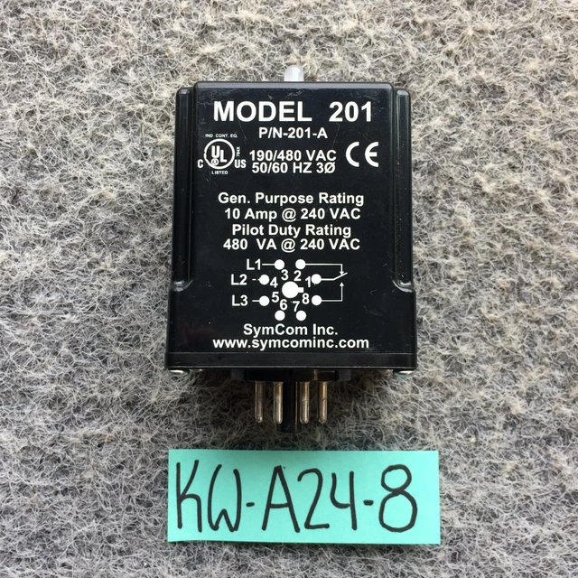 201A, SYMCOM, 3-PHASE Plug-in Voltage Monitoring relay, Phase loss ...