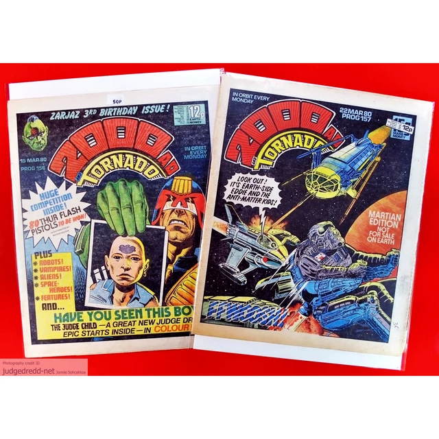 2000AD PROG 156 157 1st Judge Child Brian Bolland Art 2 Comics 1980 UK ...