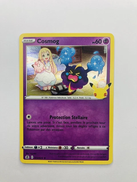 COSMOG HOLO 013/025 Carte Pokémon Célébrations 25 ans MINT FR booster ...