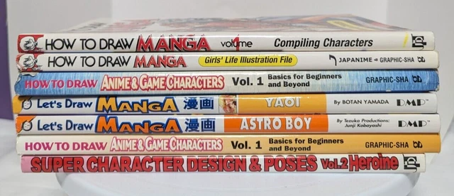 HOW TO/LET'S DRAW Manga Assorted Book Lot Characters/Basics/Yaoi/Astro ...
