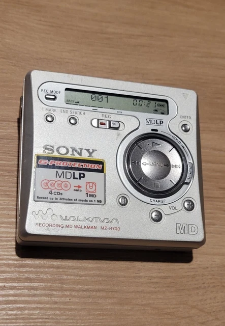 SONY WALKMAN MD Portable Minidisc Recorder MD Walkman MZ-R700 Gris - Fonctionne EUR 124,99 ...