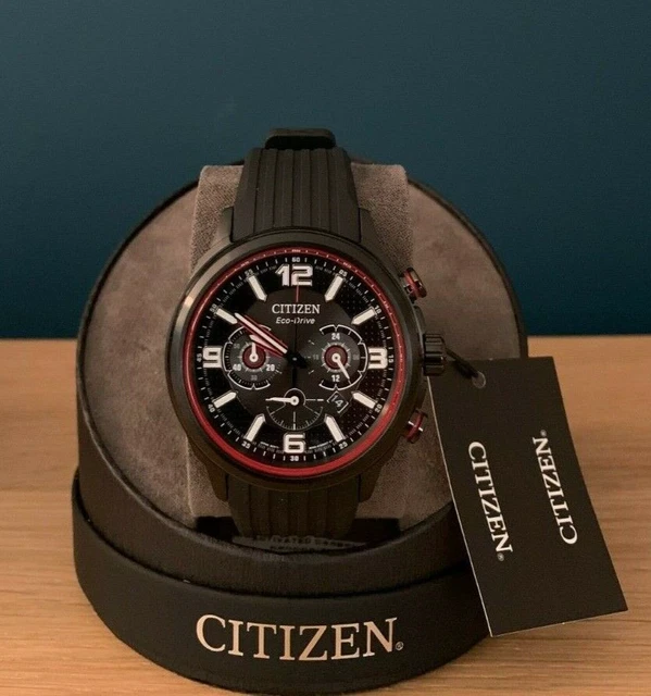 CITIZEN ECO-DRIVE MEN'S Sport Chronograph Black Dial Watch CA4386-10E ...