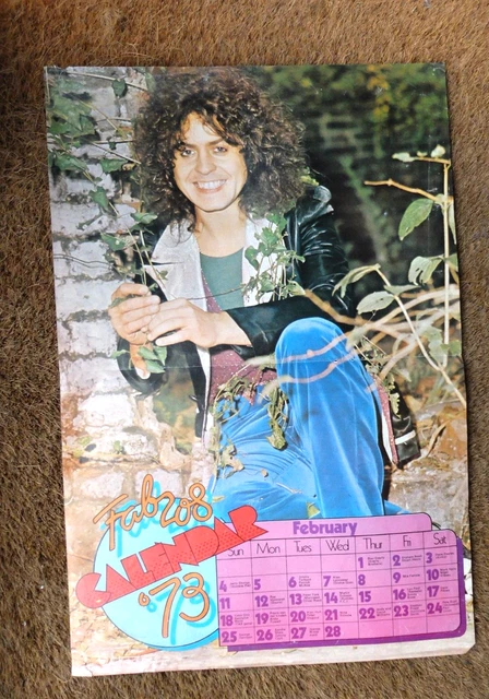 VINTAGE MAGAZINE INSERT calendar POSTER OF MARC BOLAN 1973 £6.99 ...
