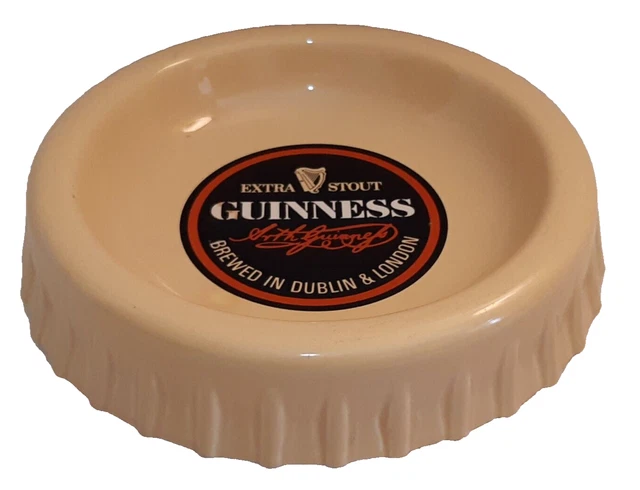 LARGE BOTTLE TOP H C W Guinness Extra Stout Ashtray (Burleigh Ware ...