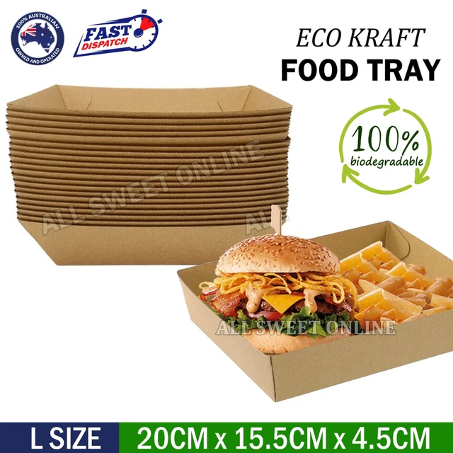PAPER FOOD TRAY Large Size Eco Party Catering Disposable Snack Box ...