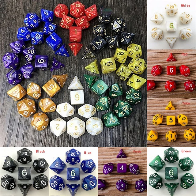 7 DICE SET Dungeons & Dragons D&D Multi Sided D4-D20 RPG Role Play Game ...