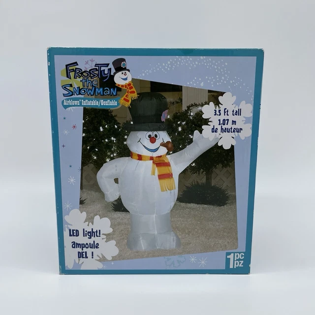 FROSTY THE SNOWMAN Christmas Airblown Inflatable LED Lighted Gemmy 3 ...