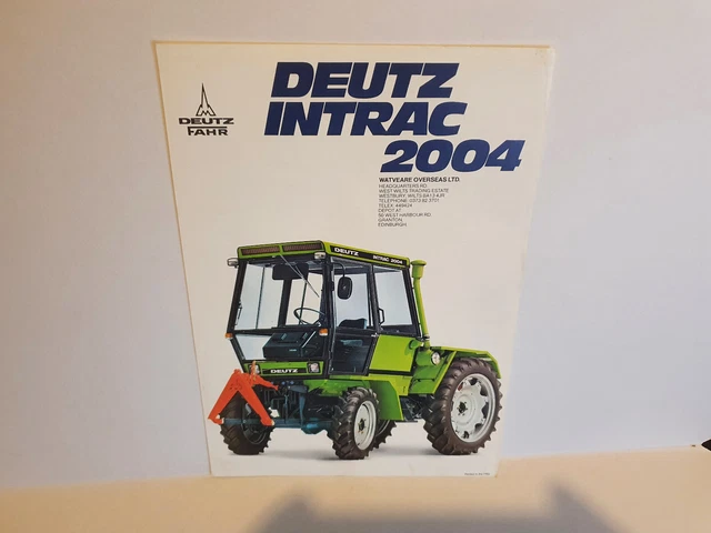 DEUTZ FAHR INTRAC 2004 tractor sales leaflet brochure 1979 UK market ...