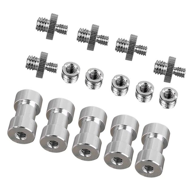 5 SET OF 1/4 Inch 3/8 Inch Tripod Mount Screw Convert Adapter Flash ...