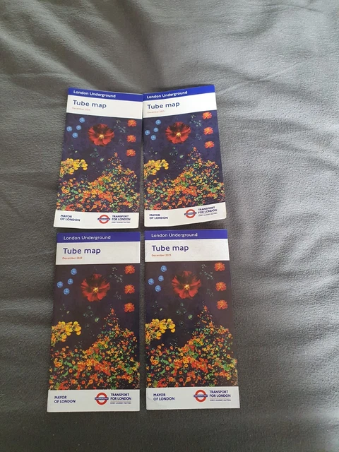 LONDON UNDERGROUND TUBE Map - NEW December 2023 - 4 Pack - TFL Current ...