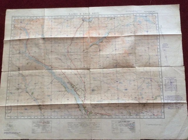 WW2 BRITISH ARMY Map 1940 Lairg & Loch Shin, Scotland War Revision ...