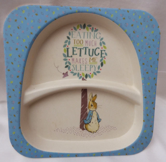 ENESCO PETER RABBIT Childs Plate Eating Too Much Lettuce Makes Me ...