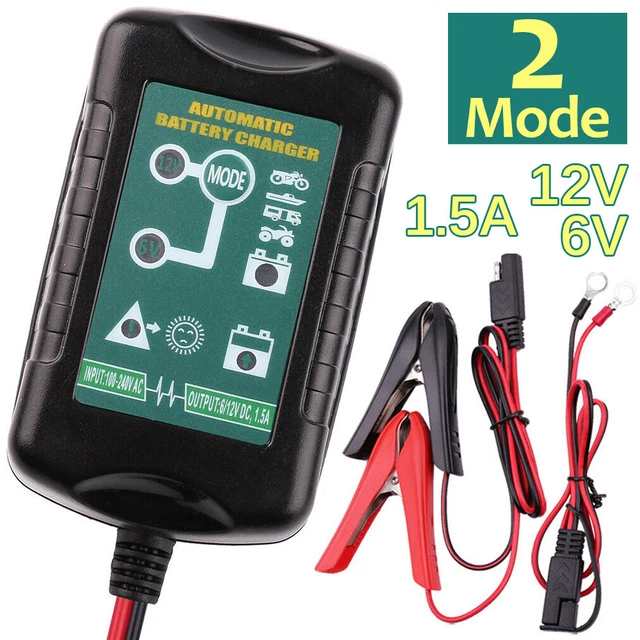 AUTOMATIC BATTERY CHARGER Maintainer 1.5A Car Motorcycle Trickle Float ...
