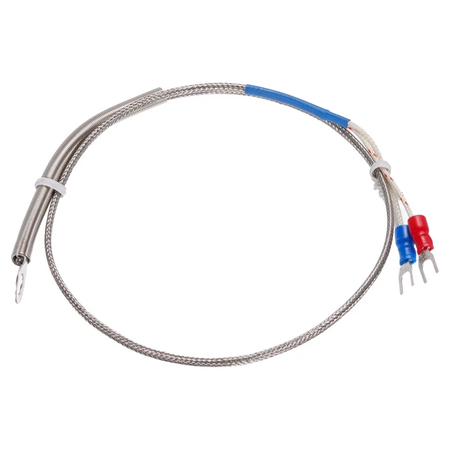 K TYPE THERMOCOUPLE Temperature Sensor PT100 6mm Ring 1.6ft Wire 0 to ...