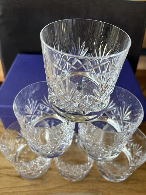 EDINBURGH CRYSTAL - JURA 6 x OLD FASHIONED CUT GLASS WHISKY GLASSES 8 ...