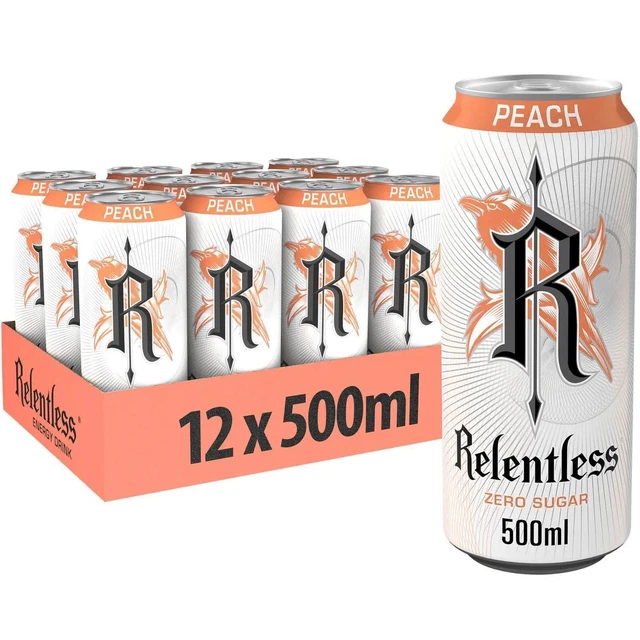 RELENTLESS ZERO SUGAR Energy Drink 12 x 500ml £18.95 - PicClick UK