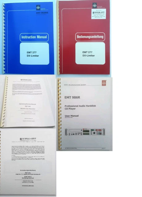 EMT 277 OR EMT 460 or Bedas or EMT 445 Original Instruction Manual EUR ...