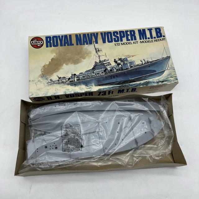 AIRFIX ROYAL NAVY Vosper MTB Ship Model Kit 1:72 Scale 1975 England ...