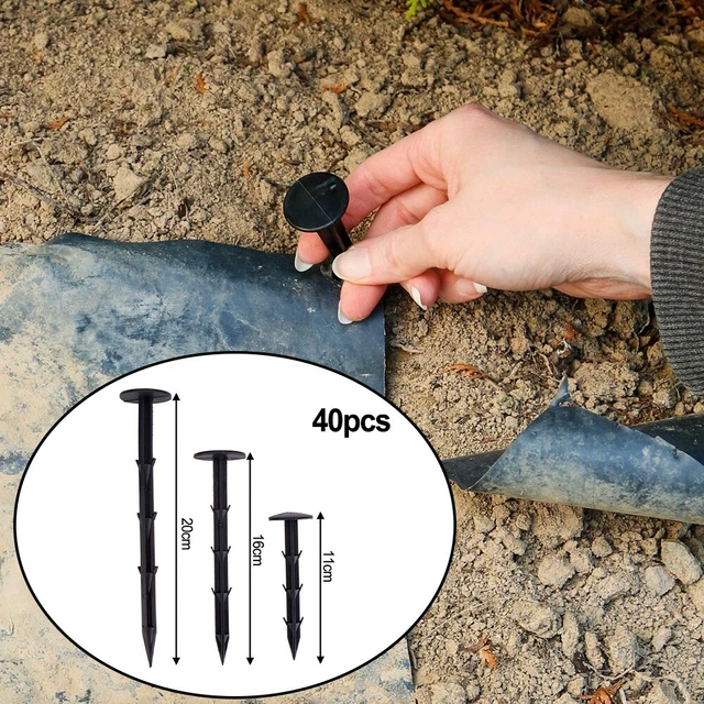 VERSATILE PLASTIC GROUND Nail for Garden Stakes Landscape Anchors 40pcs ...