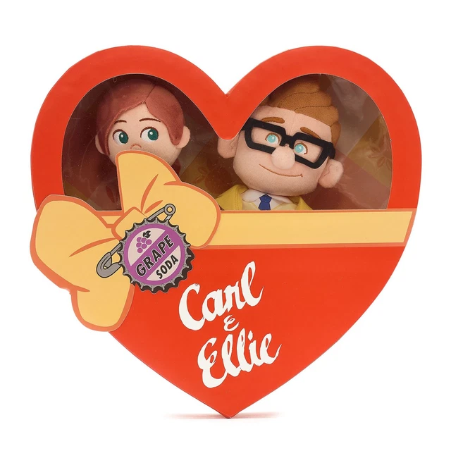 DISNEY CARL AND Ellie Soft Toy Set Up 28cm/11” Plush Dolls Duo Cuddly ...