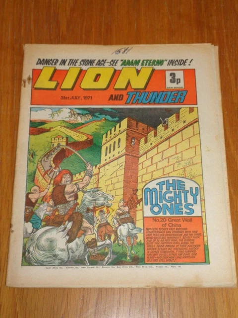 LION AND THUNDER 31St July 1971 Fleetway British Weekly Comic* £7.99 ...