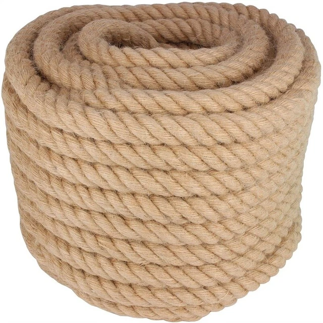 NATURAL JUTE ROPE Twisted Manila Rope Hemp Rope for Craft Dock DIY Cord ...