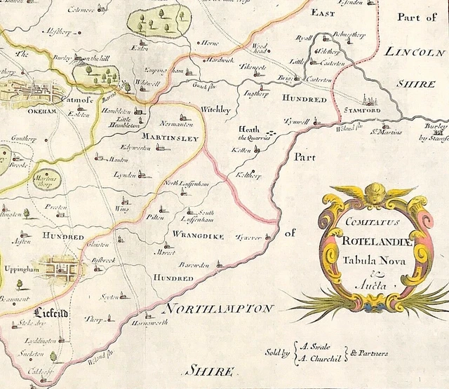 RUTLAND MAP BY Robert Morden 1722 Original engraved map on laid paper ...