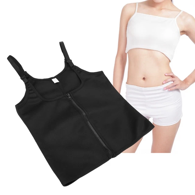 2IN 1 SPORTS Body Shaper Adjustable Zipper Sweat Vest Waist Trainer For ...