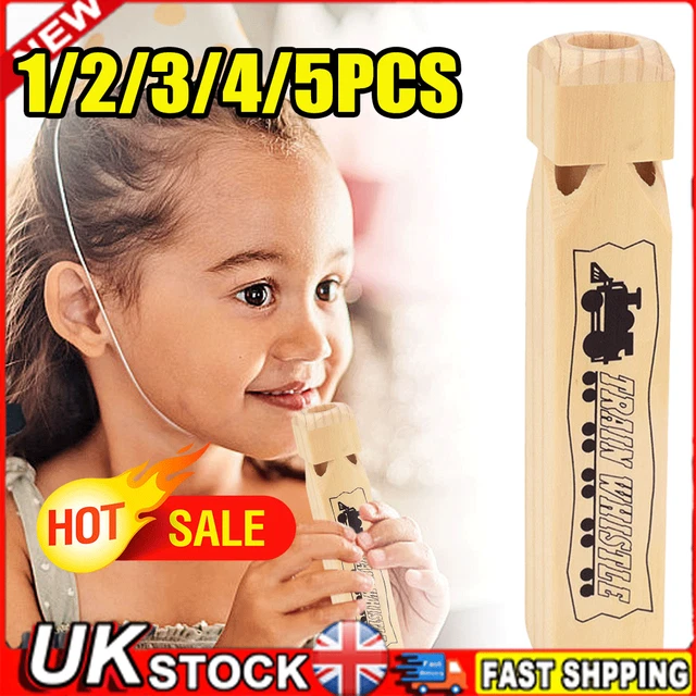 LARGE WOODEN TRAIN WHISTLE Steam Traditional Tune Locomotive Toy Rail ...