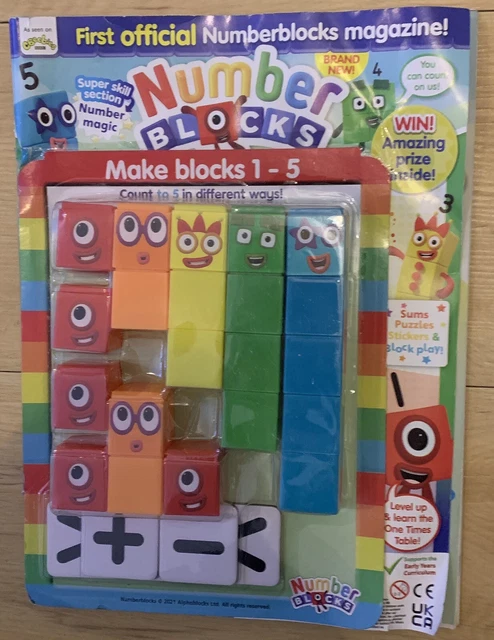NUMBERBLOCKS, 1-5 NUMBER Block bundle Toy Magazine Cbeebies Maths Eyfs ...