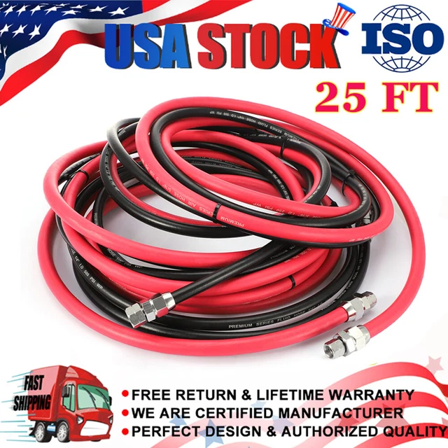 25 FEET AIR & Fluid Hose Assembly Set For Pressure Pot Tanks, Spray ...