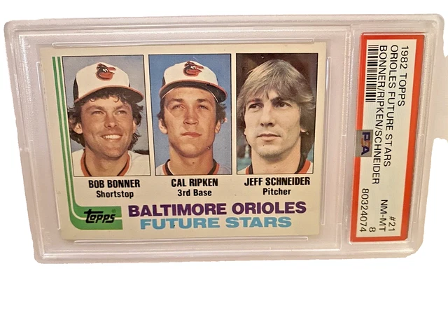 1982 TOPPS #21 Orioles Future Stars Bonner/Ripken/Schneider, PSA 8 EUR ...
