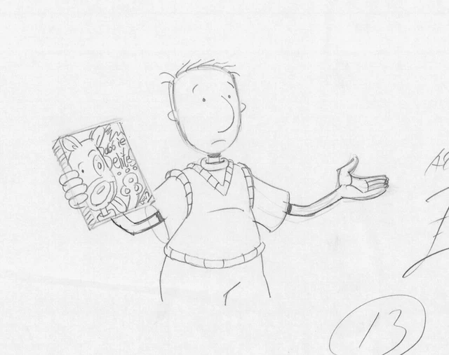 DOUG FUNNIE ORIGINAL 1990's Production Cel Drawing Nickelodeon ...