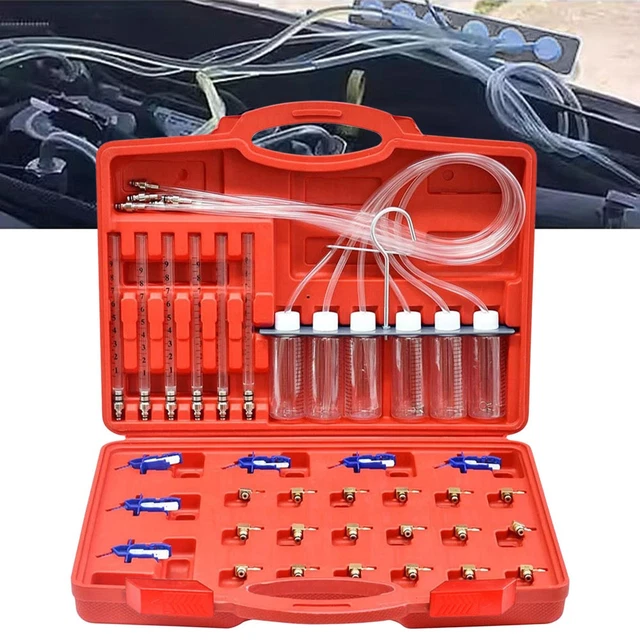 6 CYLINDER DIESEL Injector Flow Meter Adaptor Kit Common Rail Leak Off ...