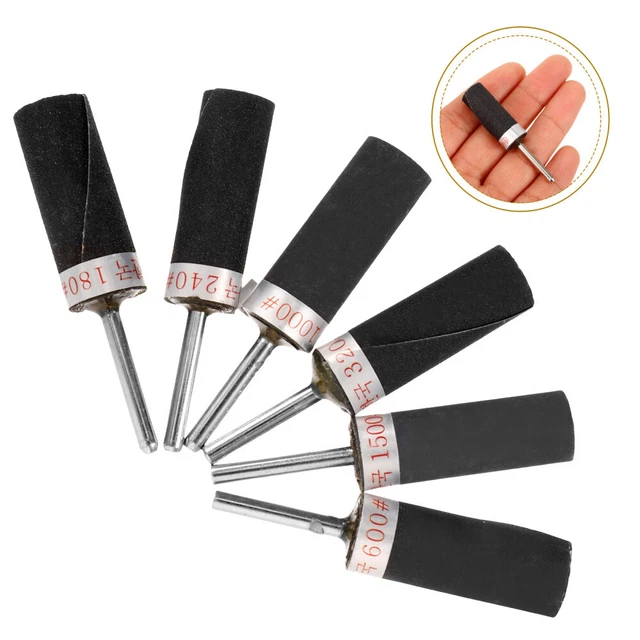 6 PCS CYLINDRICAL Sandpaper Stick Sanding Sticks Bits Jade Grinding £7. ...