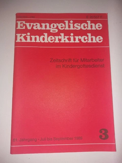 EVANGELISCHE KINDERKIRCHE ZEITSCHRIFT Kindergottesdienst 1989 Nr. 3 ...