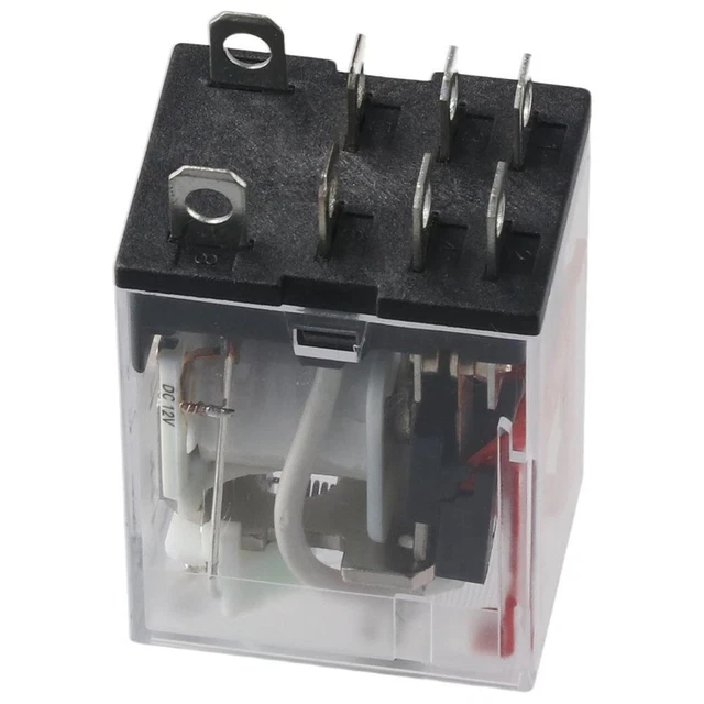 RELAY COIL ELECTROMAGNETIC Power Relay 8-Pin 10 AMP Durable DIN Rail ...