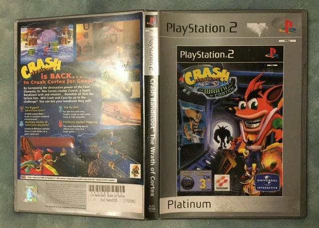 CRASH BANDICOOT: THE Wrath of Cortex PlayStation 2 PS2 PAL Platino ...