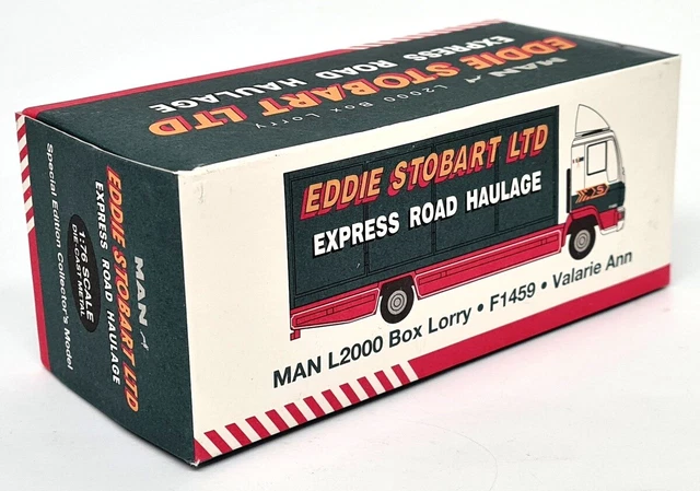 ATLAS 1/76 EDDIE Stobart MAN L2000 Box Lorry F149 Valerie Ann Diecast ...
