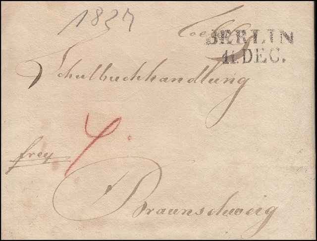 PRUSSIA PREPHILATELY LETTER Two-Line Berlin 11.12.1827 No. Braunschweig 13.12. £11.42 - PicClick UK